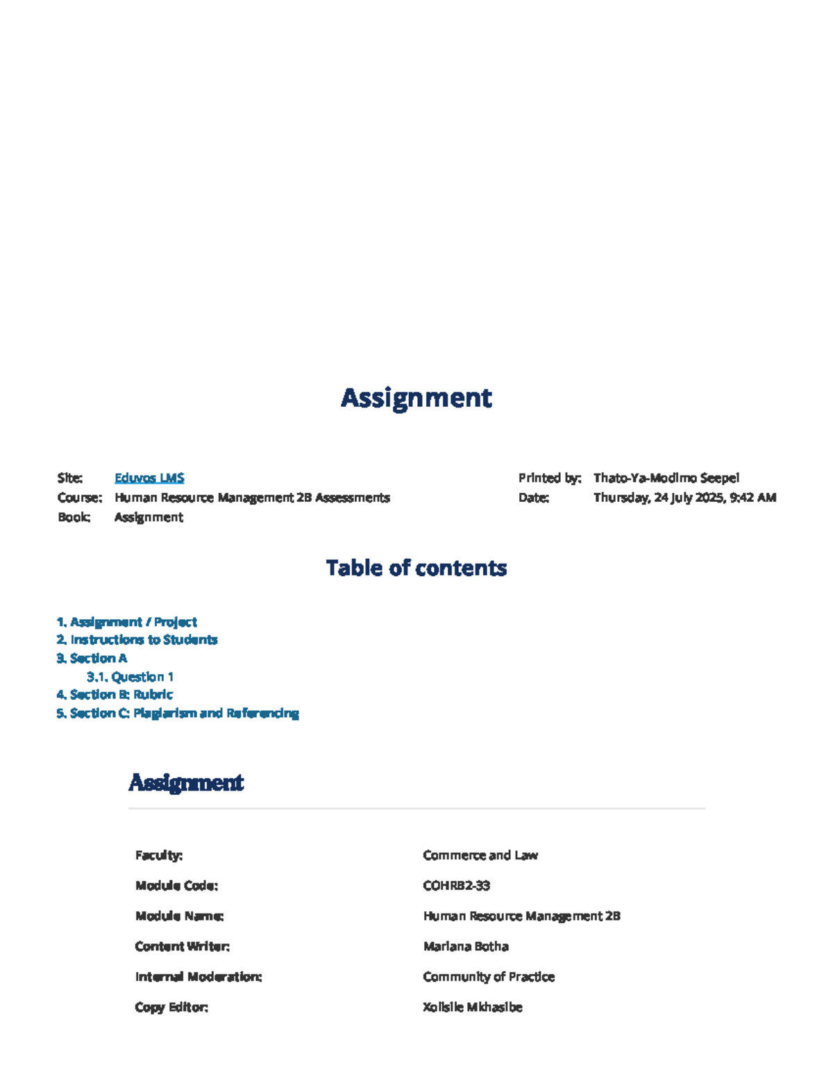 Assignment Guidelines for HRM 2B: Group Project Overview - Studocu