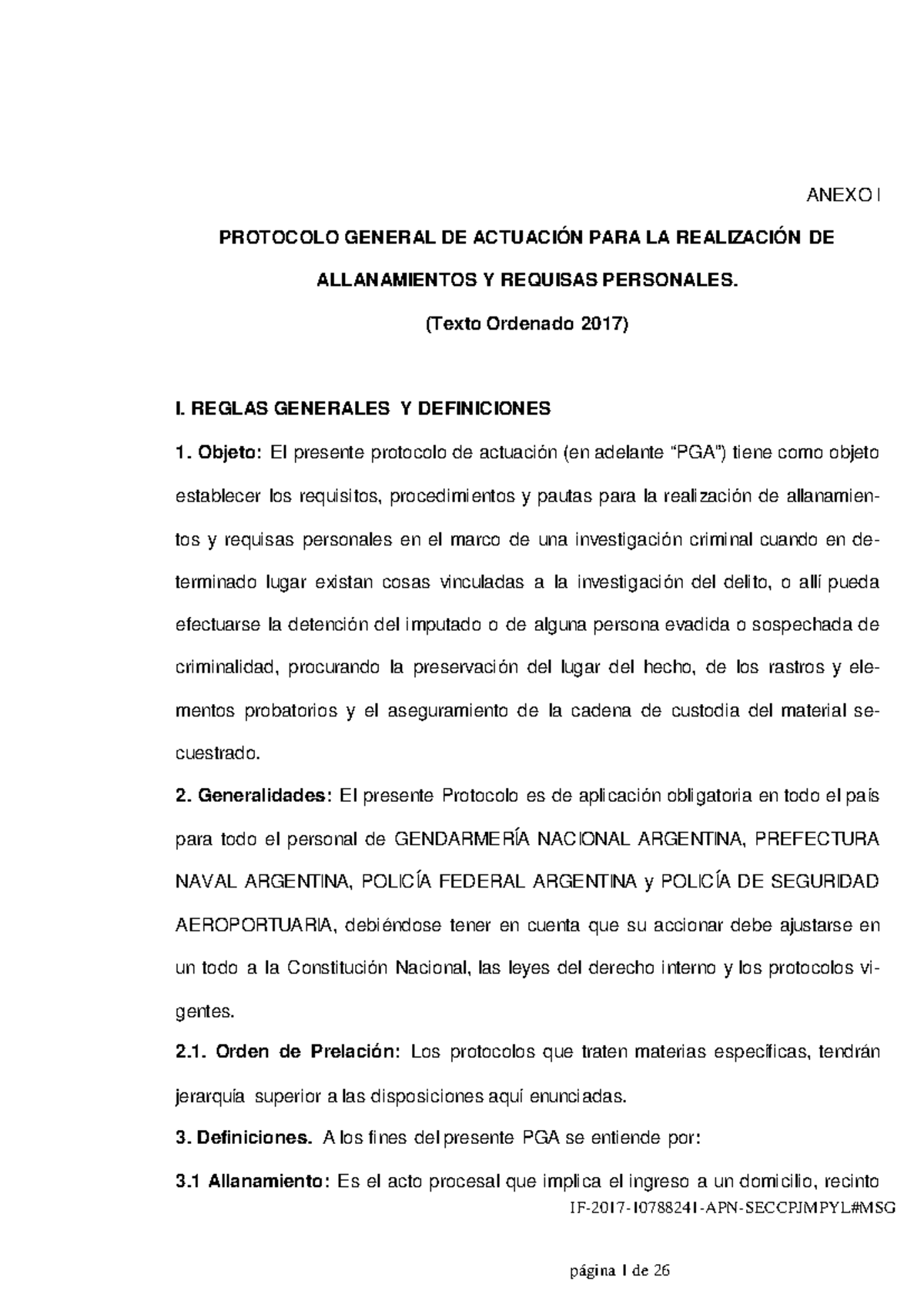 Protocolo General para Allanamientos y Requisas Personales - Studocu