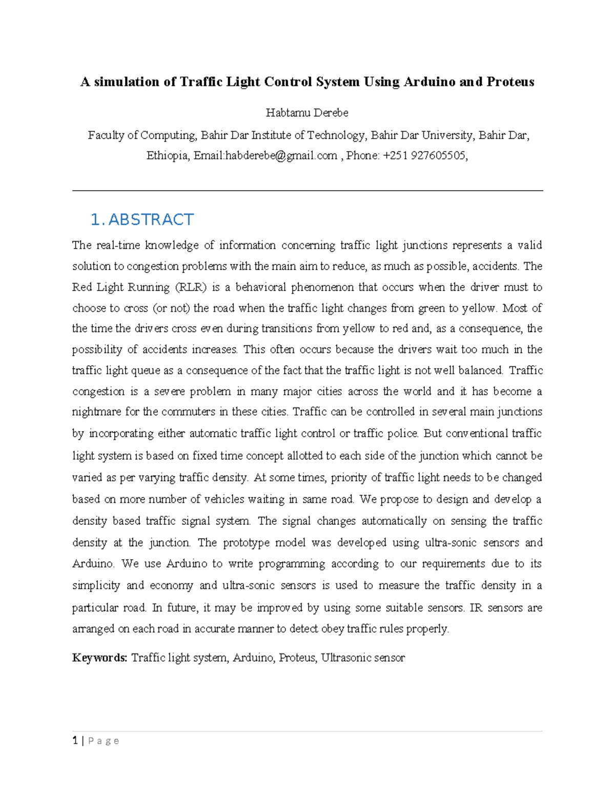 Traffic Light Control System Project Documentation (COMP-101) - Studocu