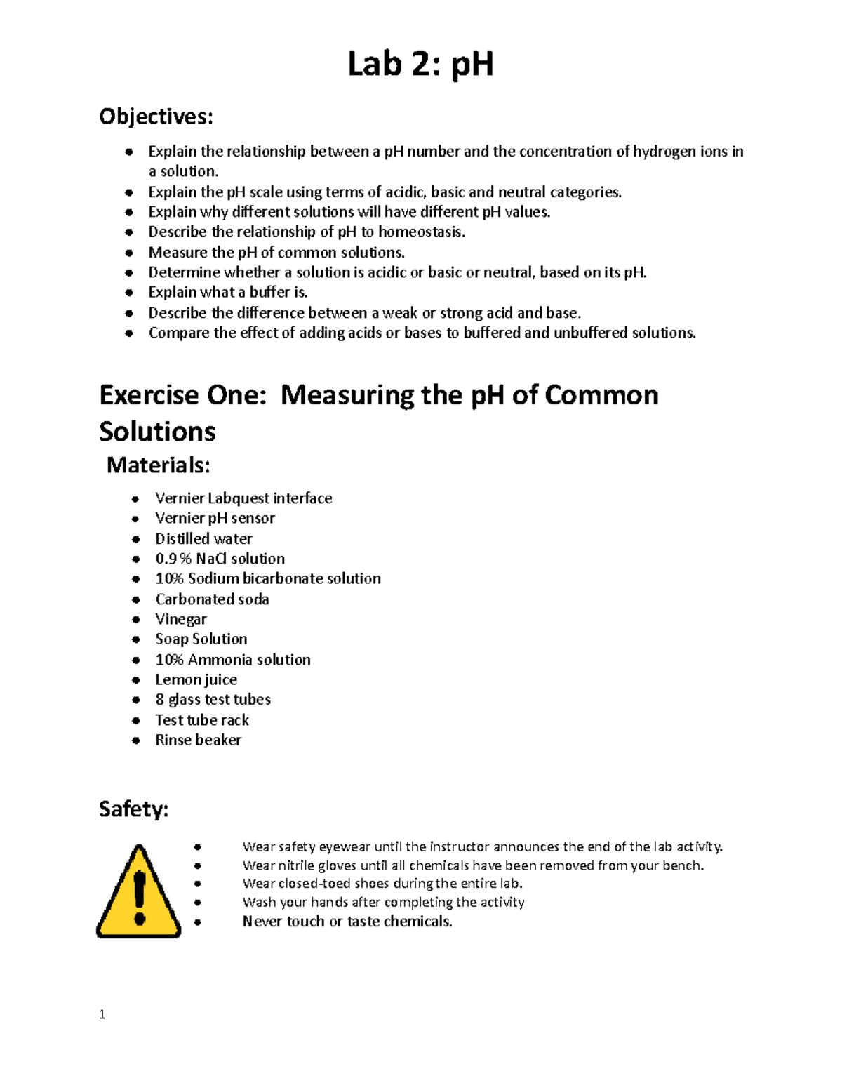 Lab 2: Understanding pH, Acids, Bases, and Buffers - Studocu