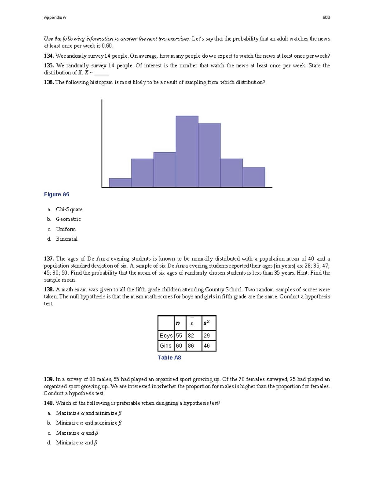 Appendix A: Exercises on Probability and Hypothesis Testing (STAT 406 ...