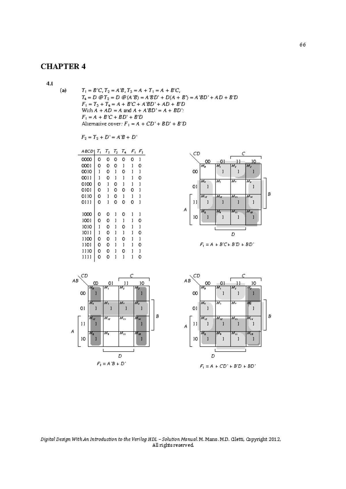 Exercises Solutions for Digital Design Chapter 4 (EE 456) - Studocu