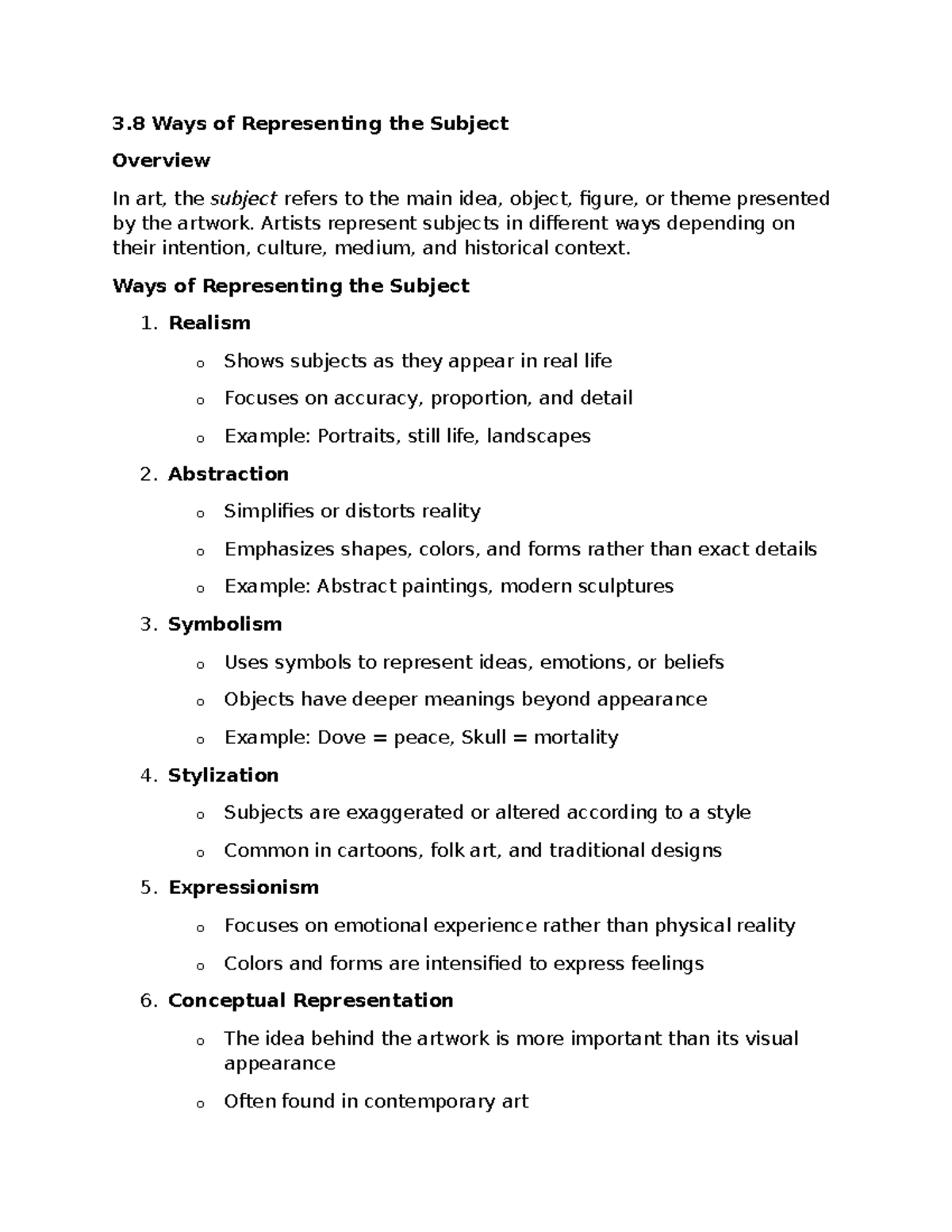 Art APP: Lesson on Representing Subjects and Artistic Roles - Studocu