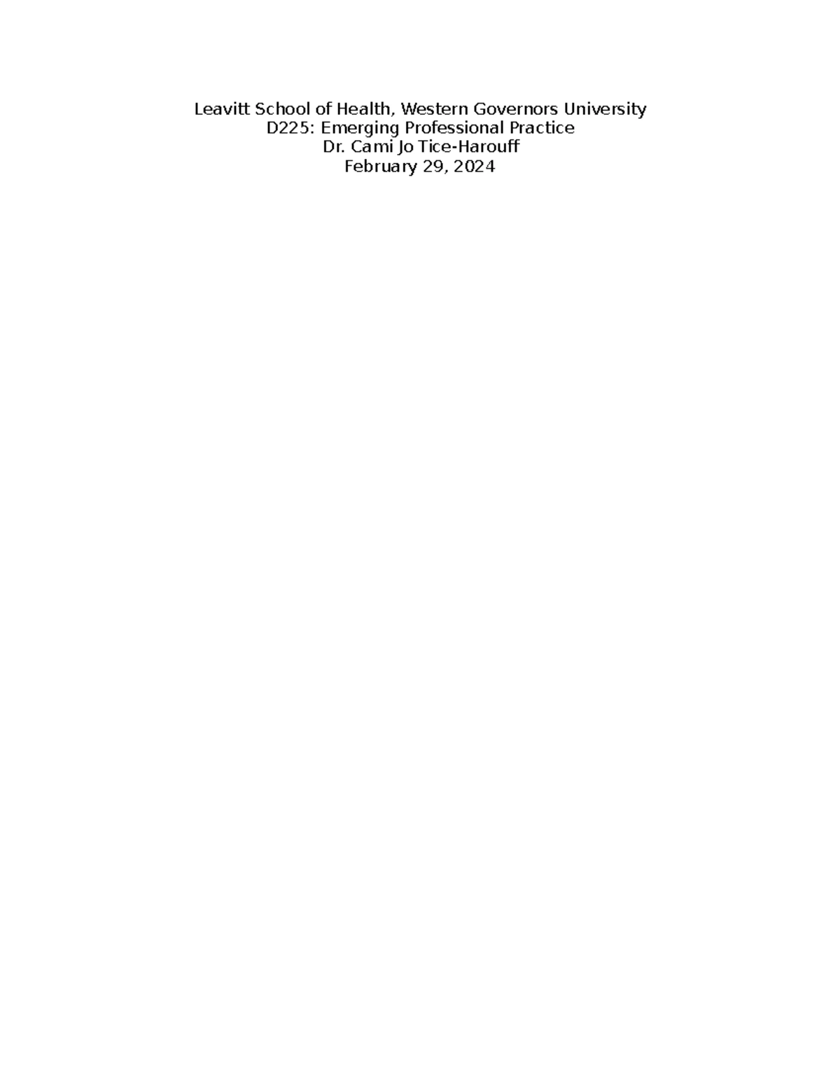 E225 Professional Development Plan: 5-Year Goal Framework for Nursing ...