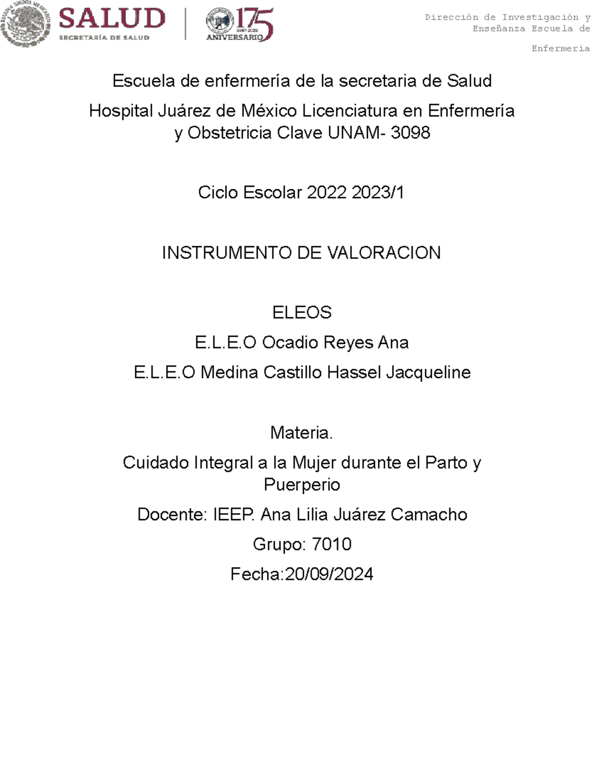 Valoración Céfalo-Caudal en Neonatos - Curso Salud 3098 - Studocu