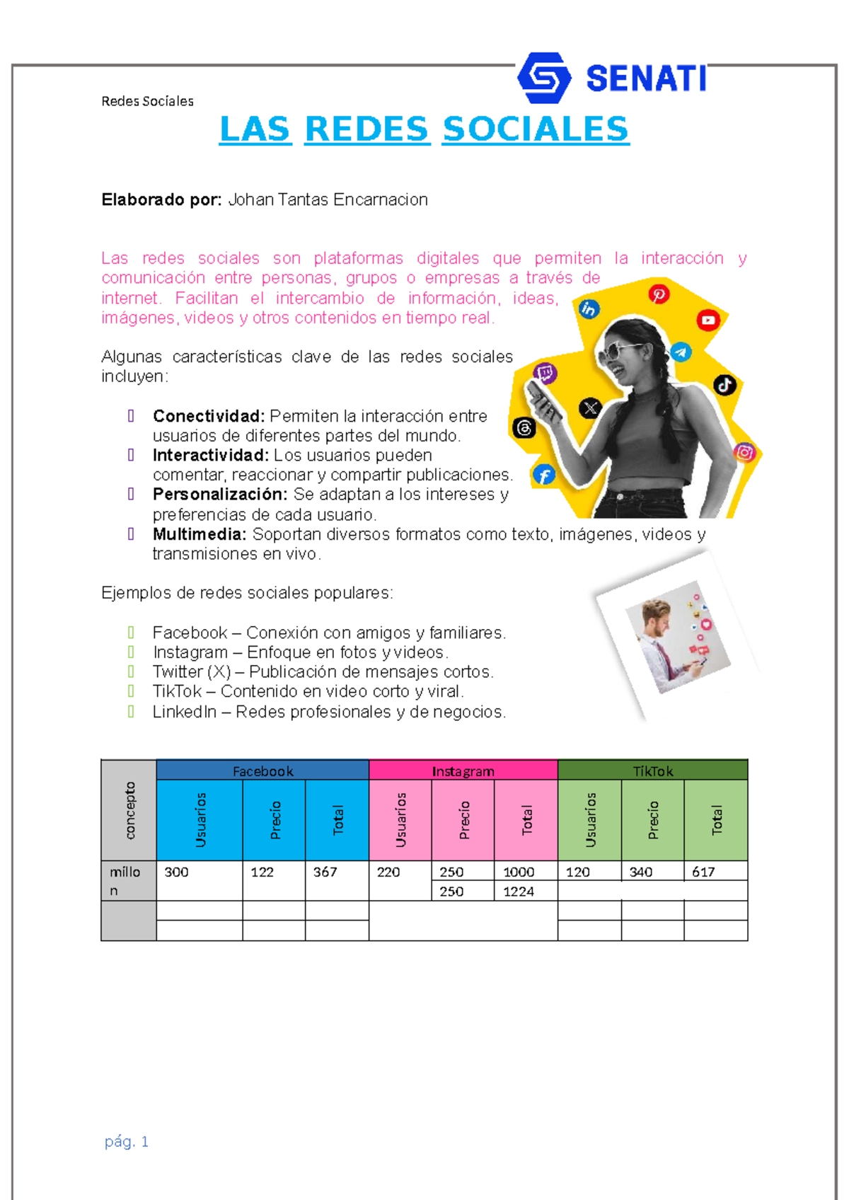 Johan miguel - entregable - Redes Sociales LAS REDES SOCIALES Elaborado ...