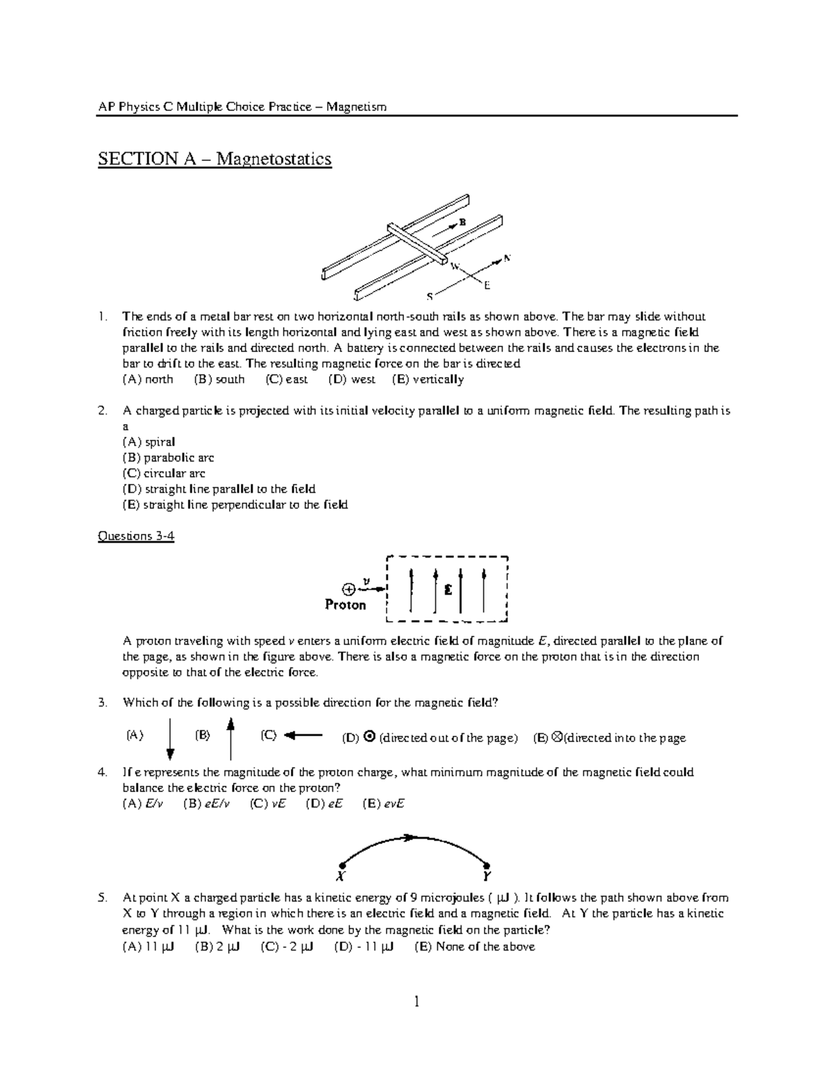 C10a AP Physics C Magnetism MC Practice Problems - Studocu