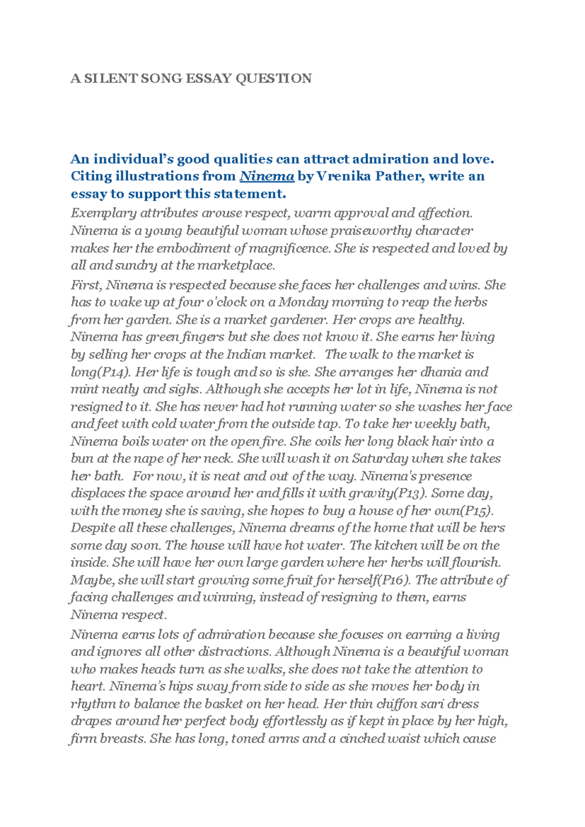 A SILENT SONG ESSAY: The Power of Good Qualities in Attracting ...