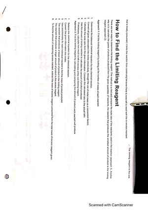 Limiting Reactants - Study Notes & Assignments - Studocu