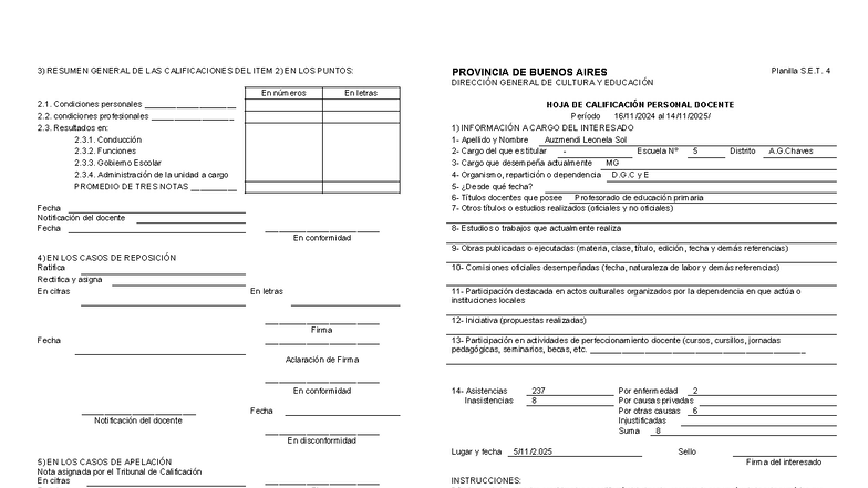 Resumen de Calificaciones Docente - SET 4 - Studocu