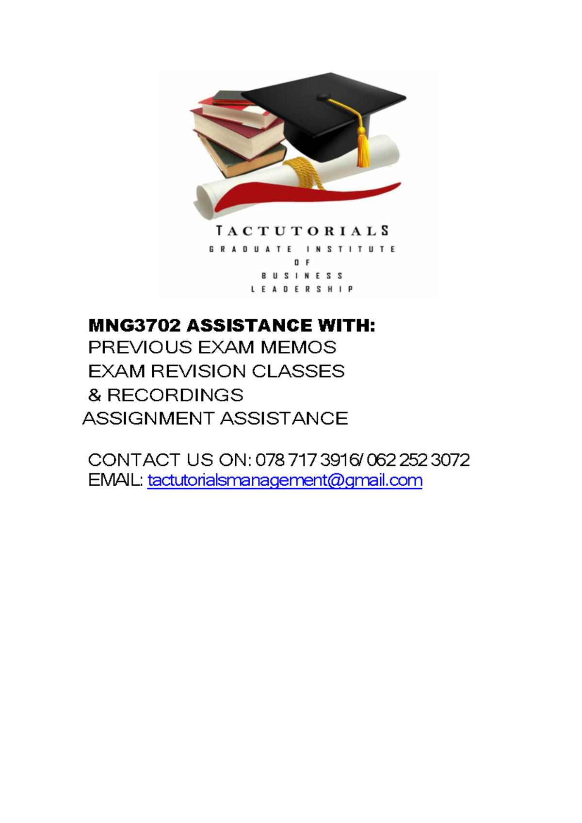 MNG3702 2022 Final Exam Memo Insights and Revision Notes - Studocu