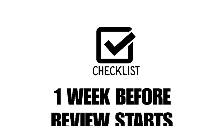 1 Week Before Review Starts: Outsmart the Board Exam (ENGR) V1 - Studocu