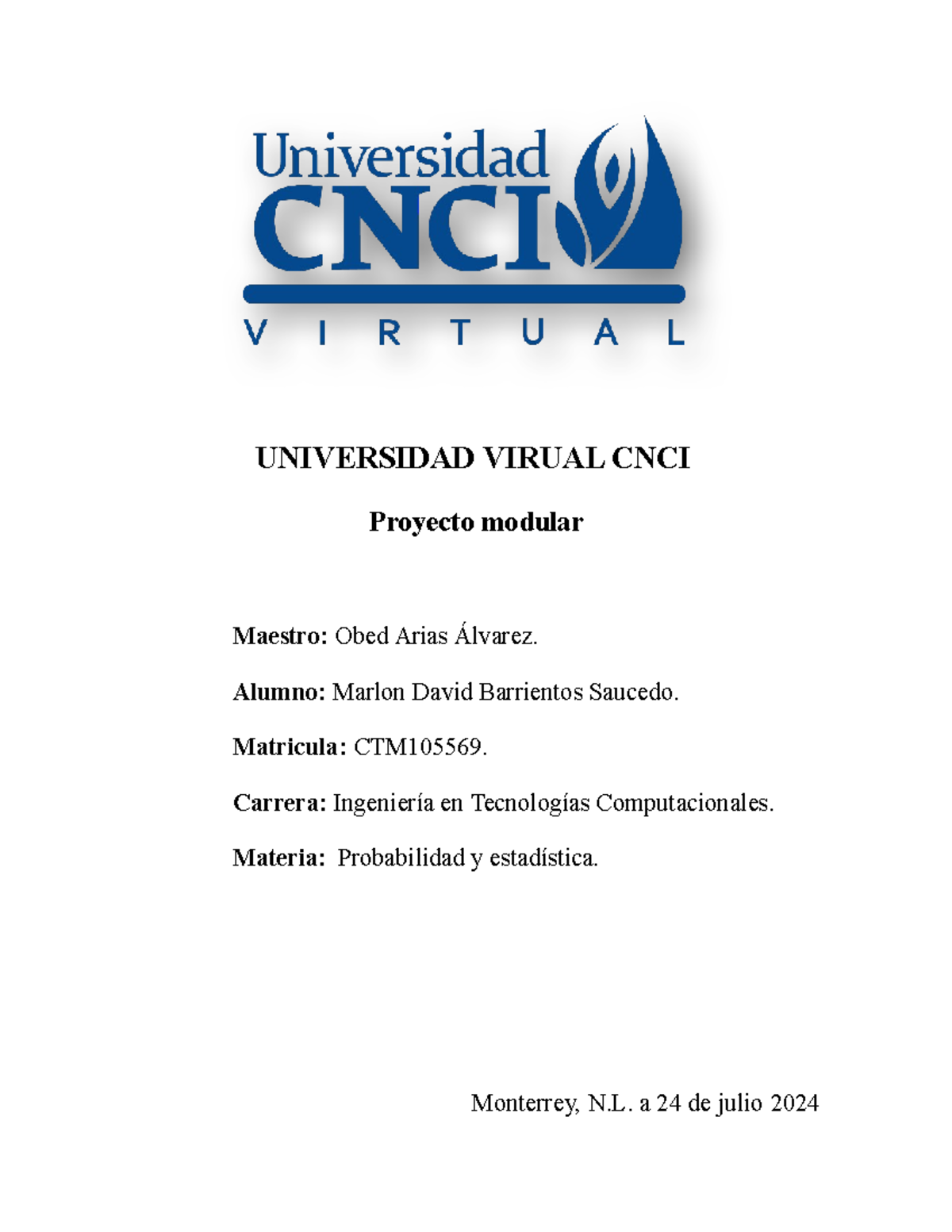 Proyecto modular Py E - UNIVERSIDAD VIRUAL CNCI Proyecto modular ...