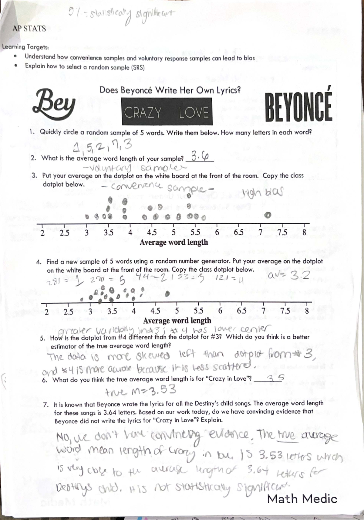 AP STATS: Understanding Sampling Bias and Word Length Analysis - Studocu