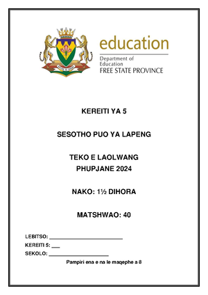 [Solved] 23 Ha re bopa nyenyefatso ho ba teng diphetoho tsa medumo ...