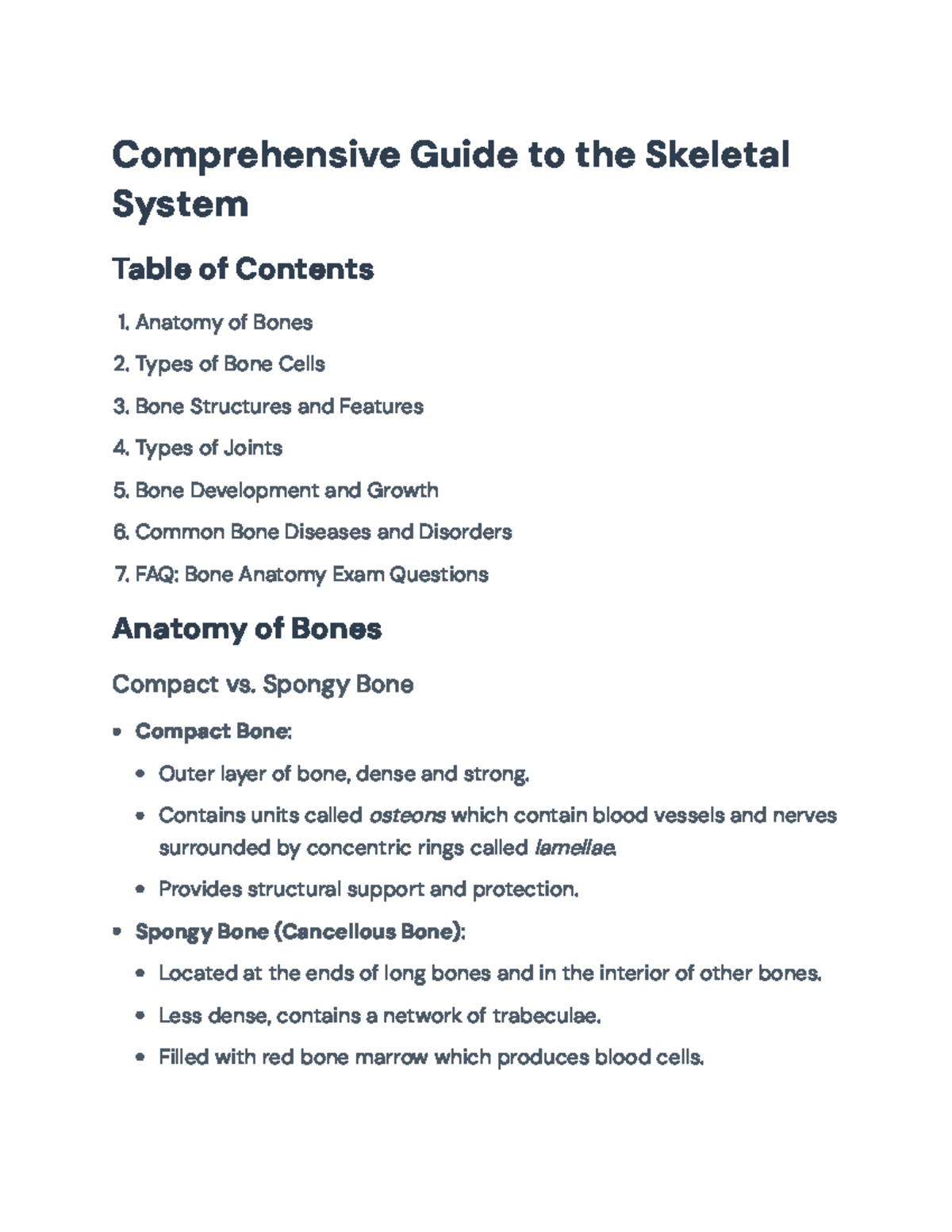 Comprehensive Guide to the Skeletal System: Anatomy and Disorders ...
