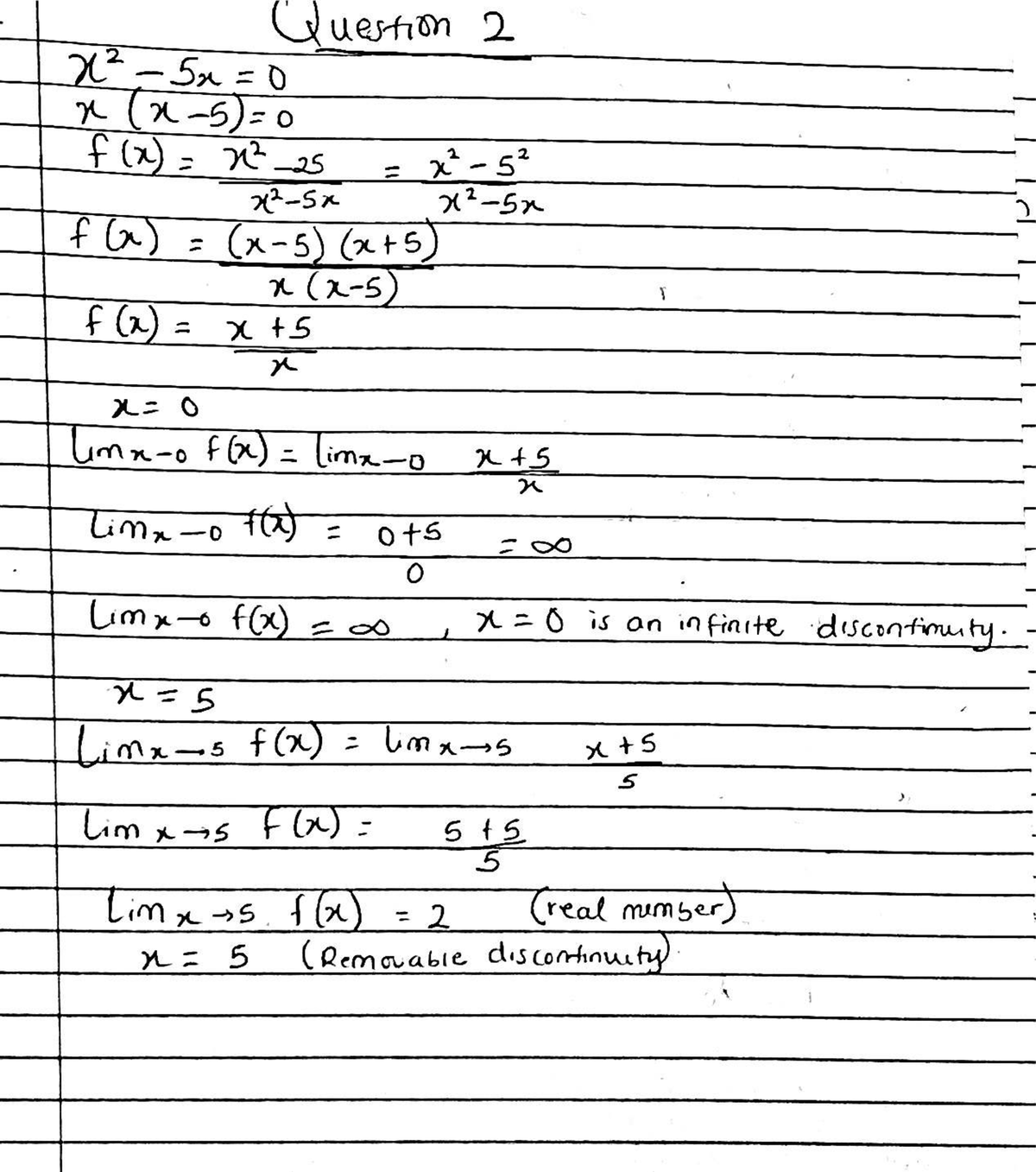 Q2 Math 110 - Discontinuities and Limits Analysis - Studocu