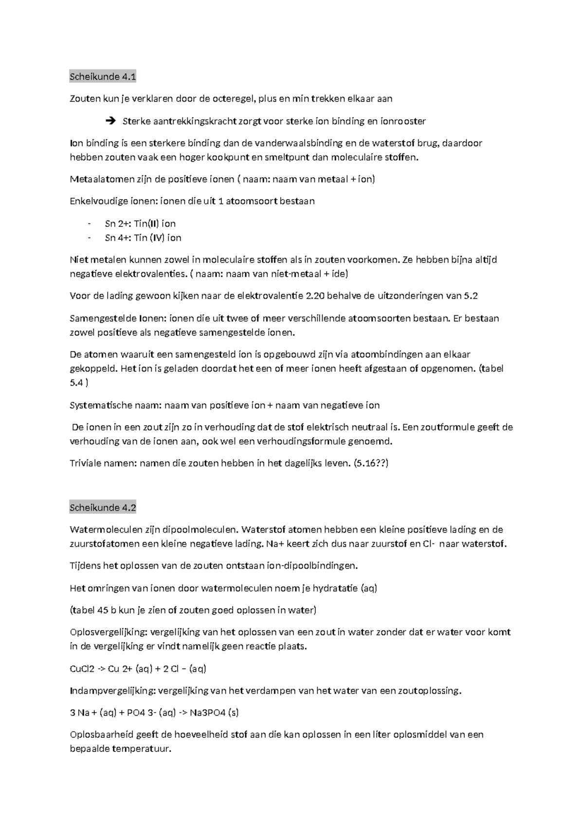 Samenvatting Scheikunde Hoofdstuk 4: Ionbinding en Oplosbaarheid ...