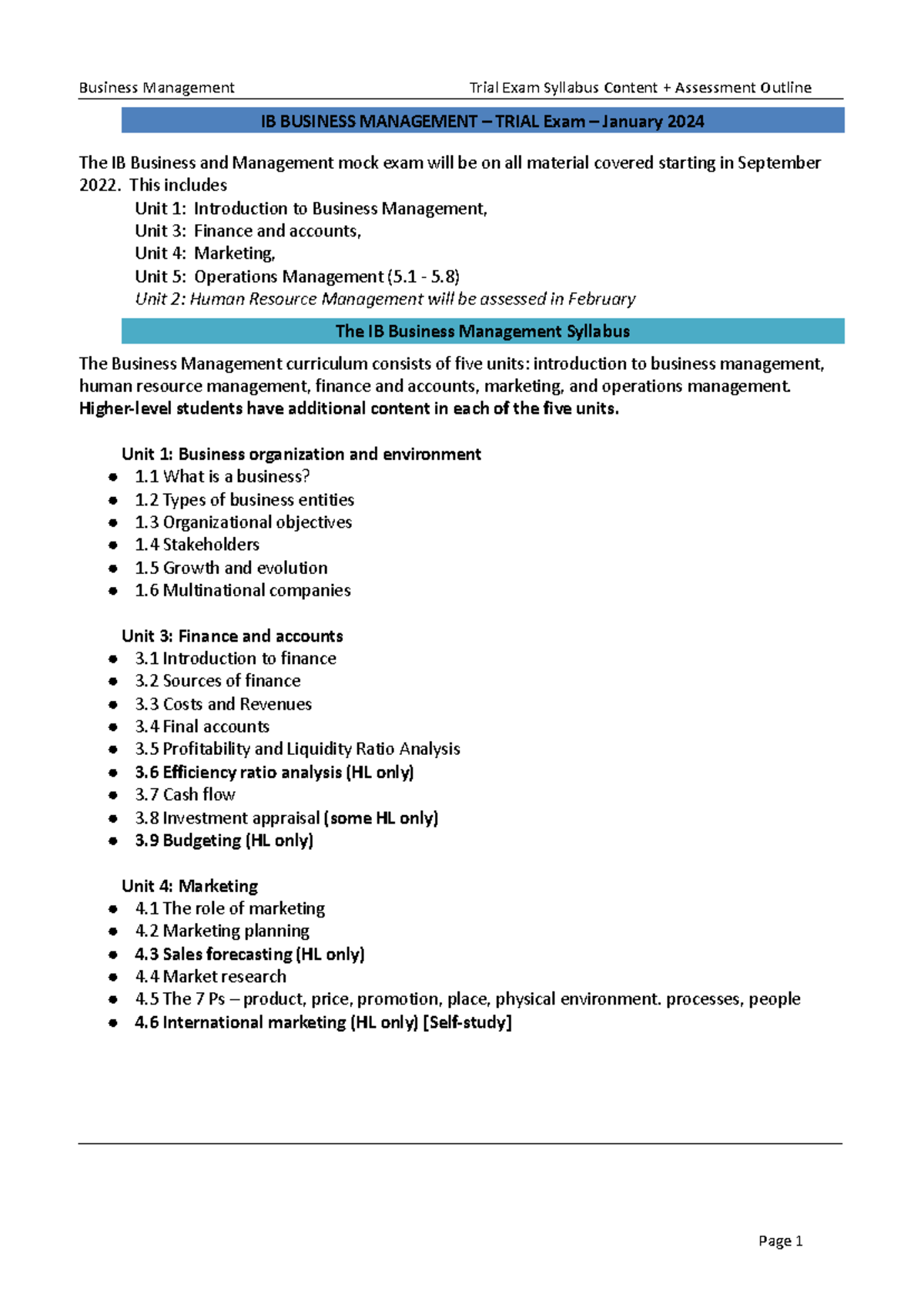 IB Business Management Trial Exam Guide & Syllabus - Jan 2024 - Studocu