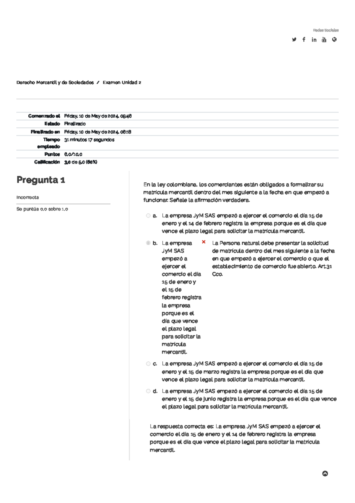 731170217 Examen Unidad 2 de Derecho Mercantil: Preguntas y Respuestas - Studocu