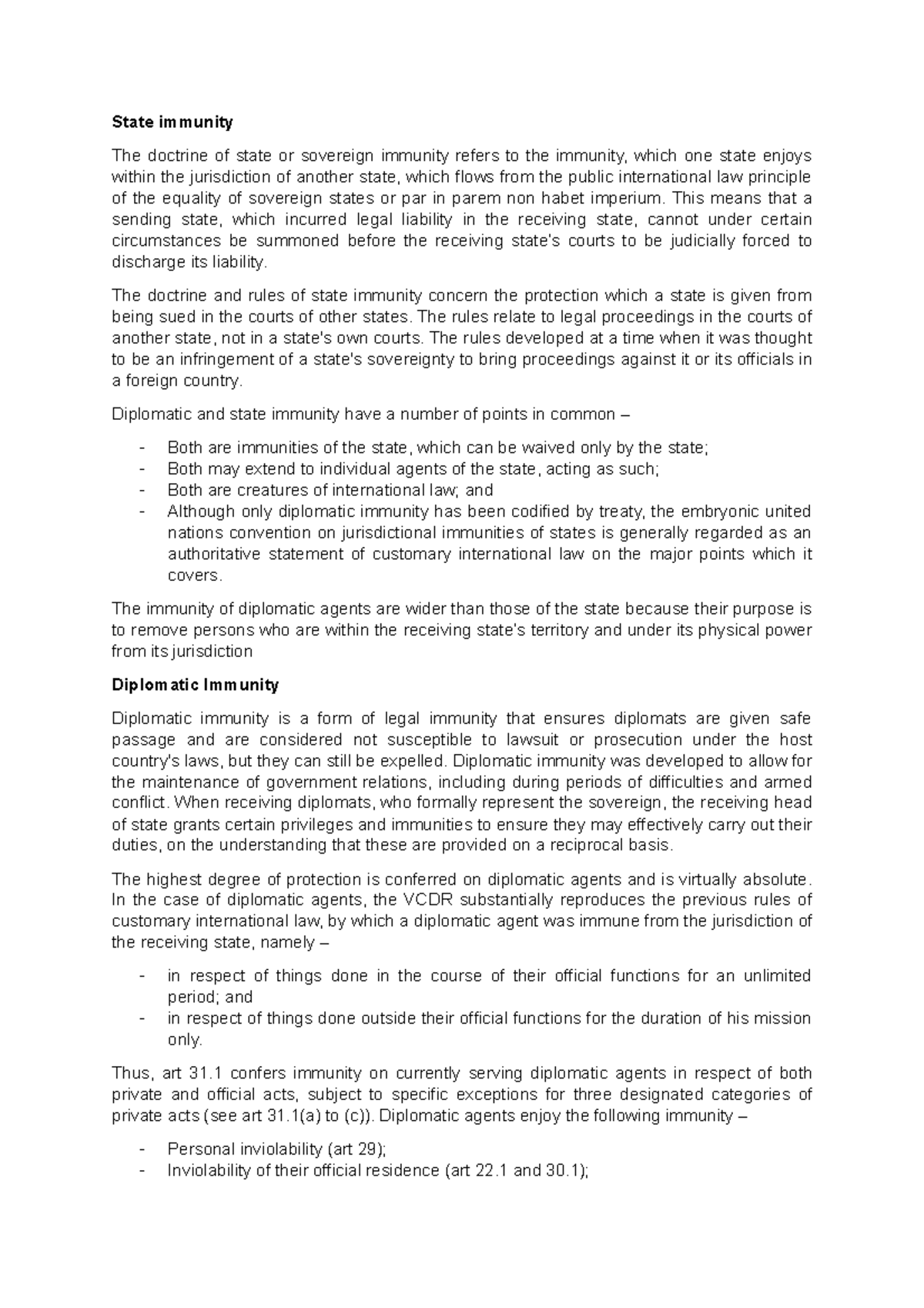 State Immunity in International Law: An Overview of Principles and ...