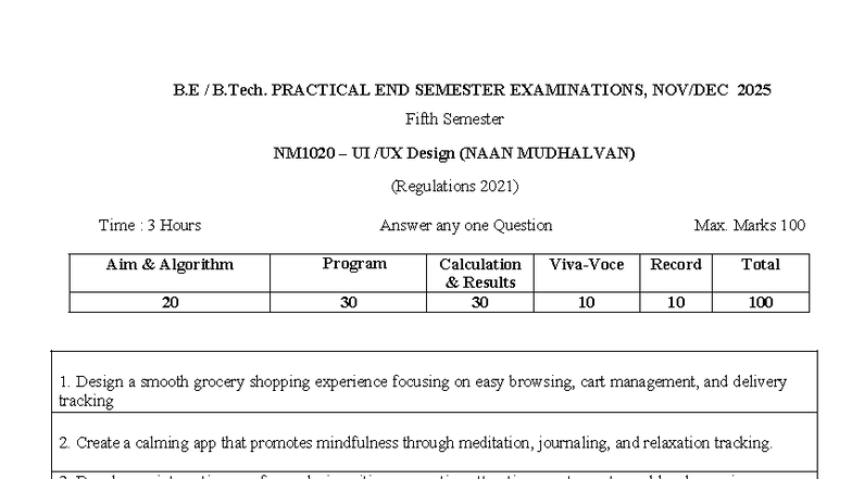 QP NM1020 - UI Design Practical Exam Questions (2025) - Studocu