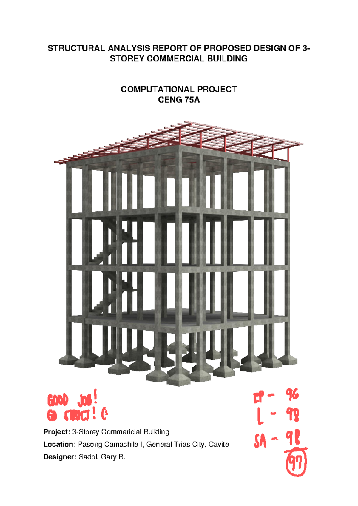 Structural Analysis Report for 3-Storey Building - CENG 75A - Studocu