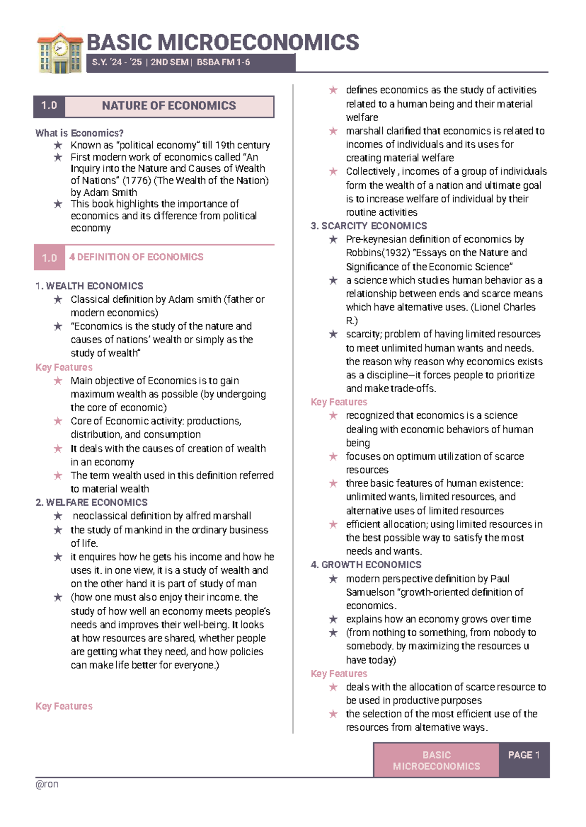 ECON 101 Midterm Notes: Key Concepts and Definitions - Studocu
