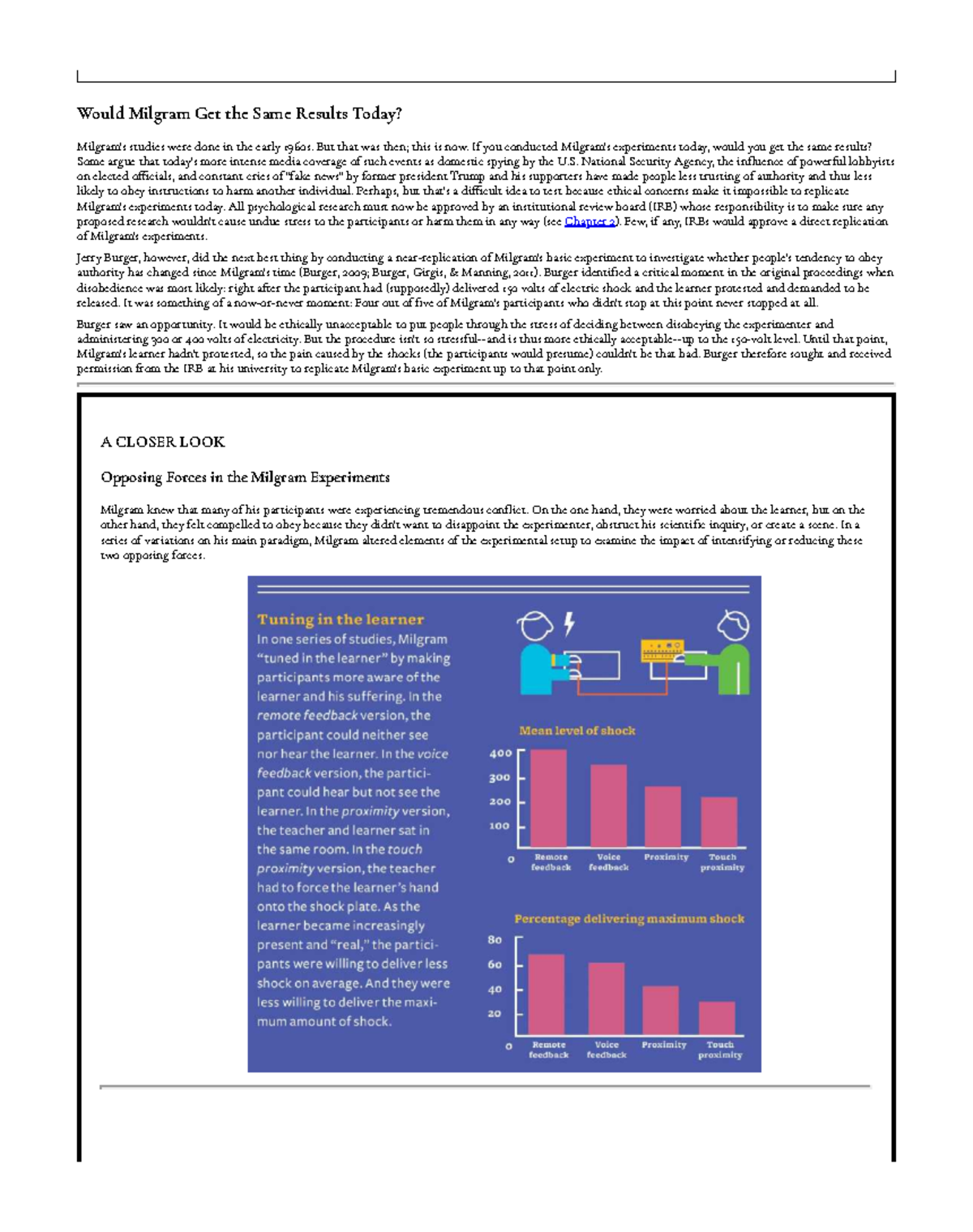 Milgram's Obedience Study: Comparing Results Then and Now - Chapter 8 ...