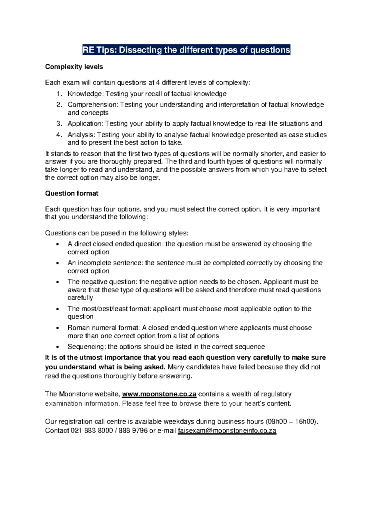 RE1-Exam Summary: Key Insights on Financial Advisory Regulations - Studocu