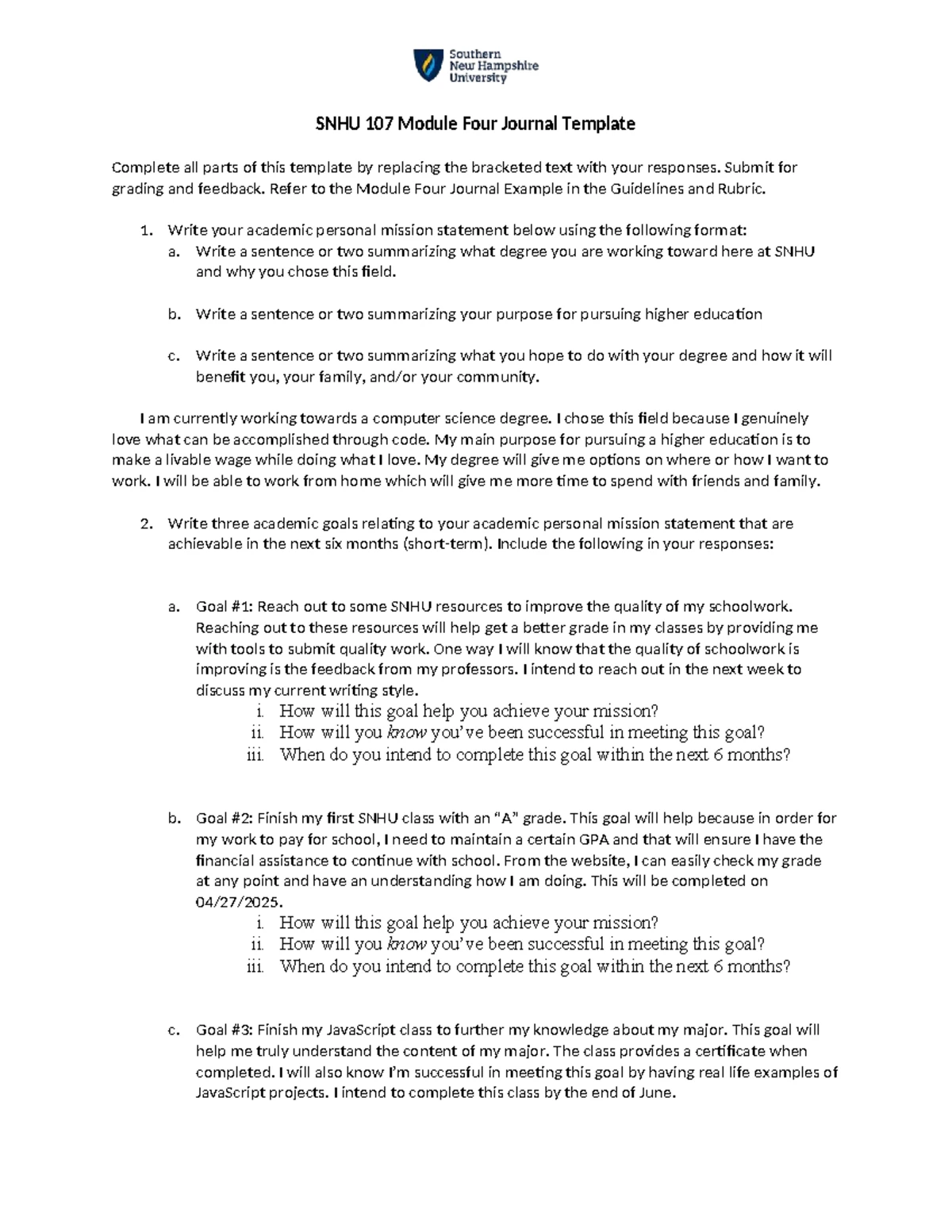 SNHU 107 Module Six Journal: Importance of Feedback and Diversity ...