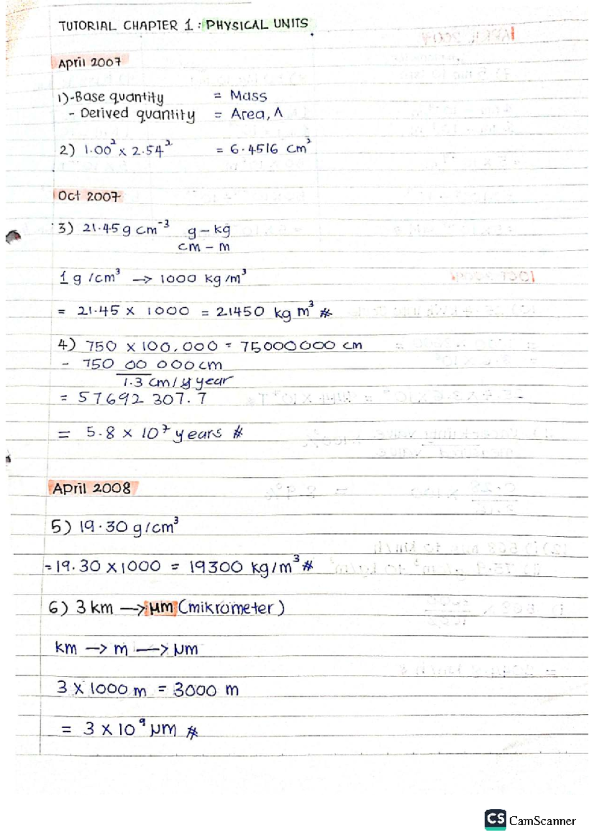 TUTORIAL CHAPTER 1 & WEEK 1: PHYSICAL UNITS AND MEASUREMENTS - Studocu