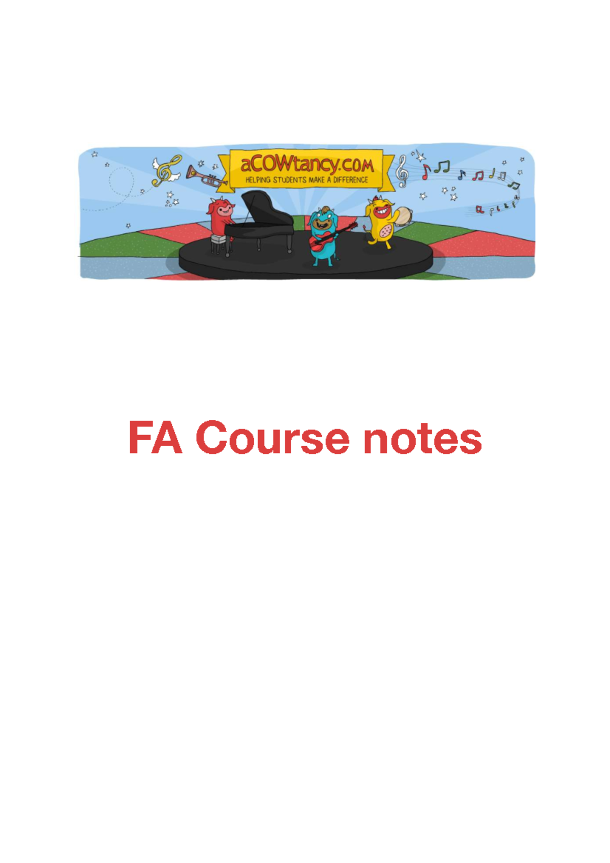ACCA FA Course Notes: Context & Purpose of Financial Reporting - Studocu