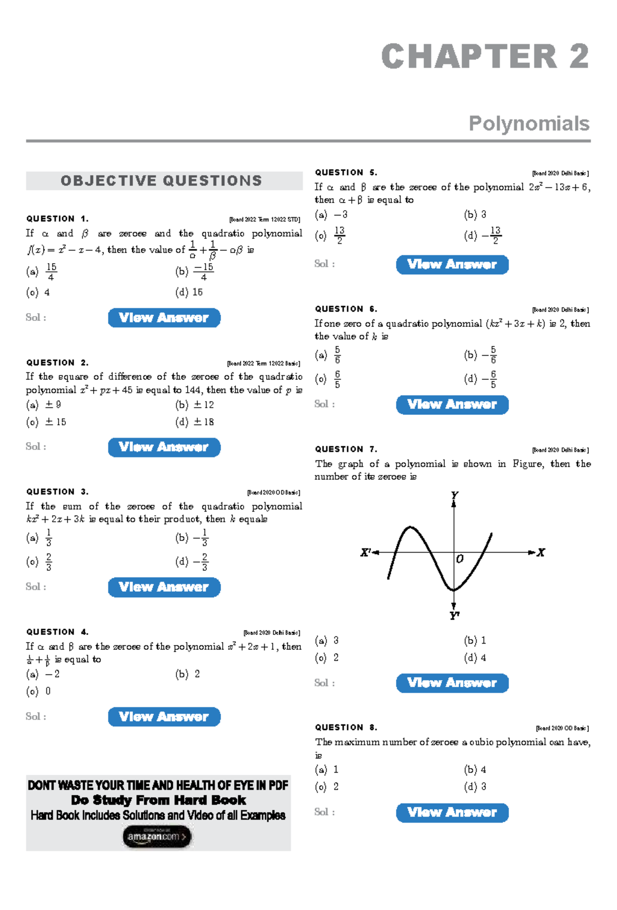 Chap 2: Polynomials - Questions and Solutions for 2022 Term 1 - Studocu