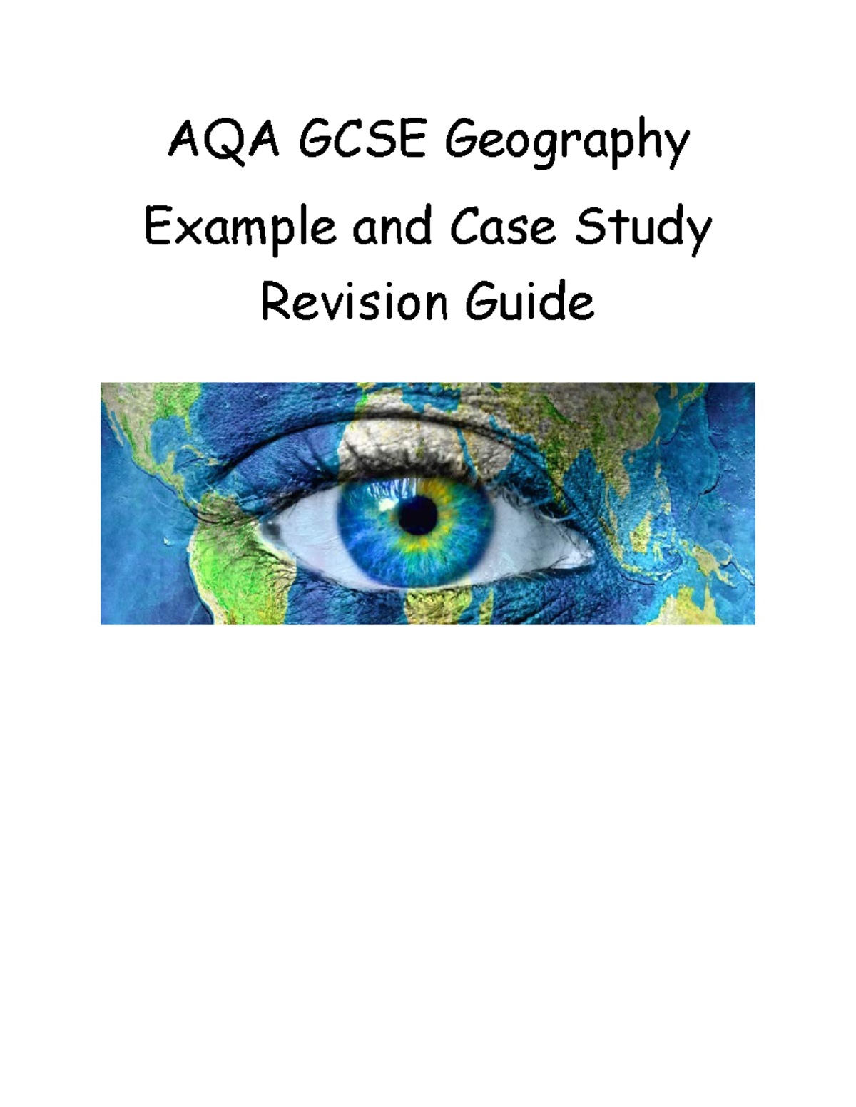 AQA GCSE Geography Case Studies: Natural Hazards & Urban Issues - Studocu