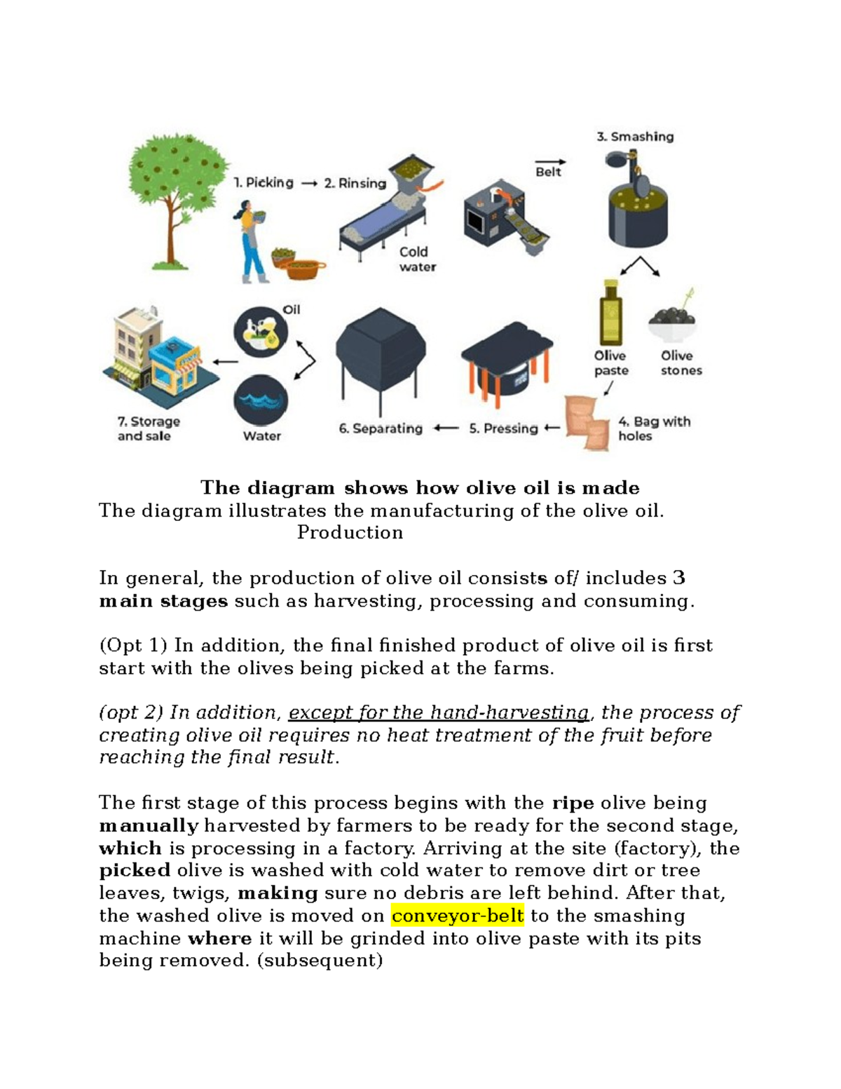Model-T1-Olive-Oil - IELTS Writing Task 1 - Process Overview - Studocu