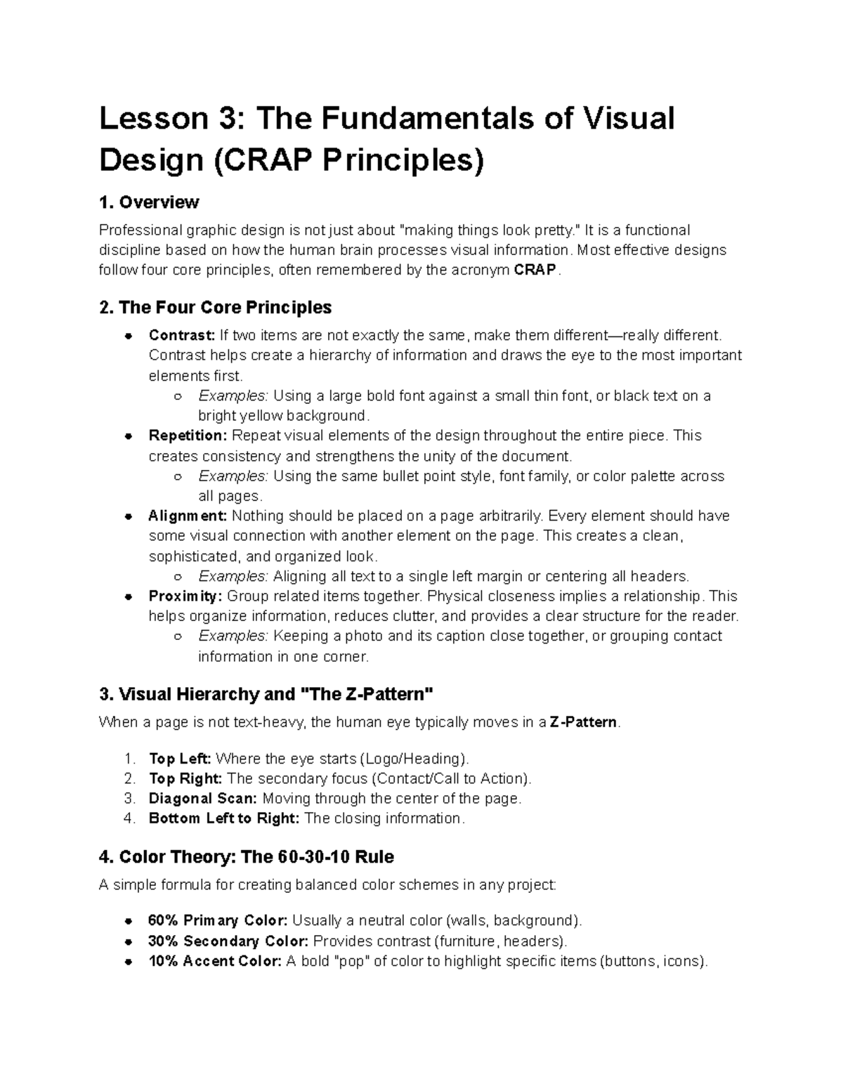 Lesson 3: Fundamentals of Visual Design (CRAP Principles) - Studocu