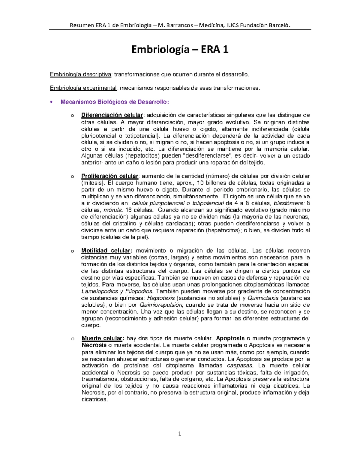 Mecanismos Biológicos del Desarrollo: Trofoblasto y Embrioblasto - Studocu