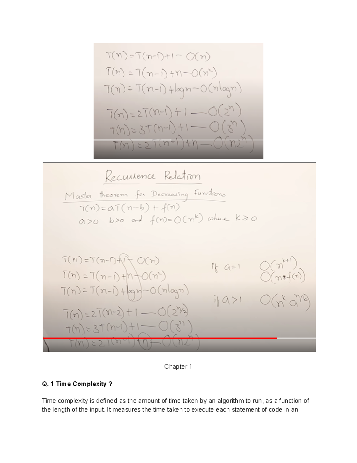 AOA - Complexity Classes and Algorithm Analysis Cheat Notes - Studocu