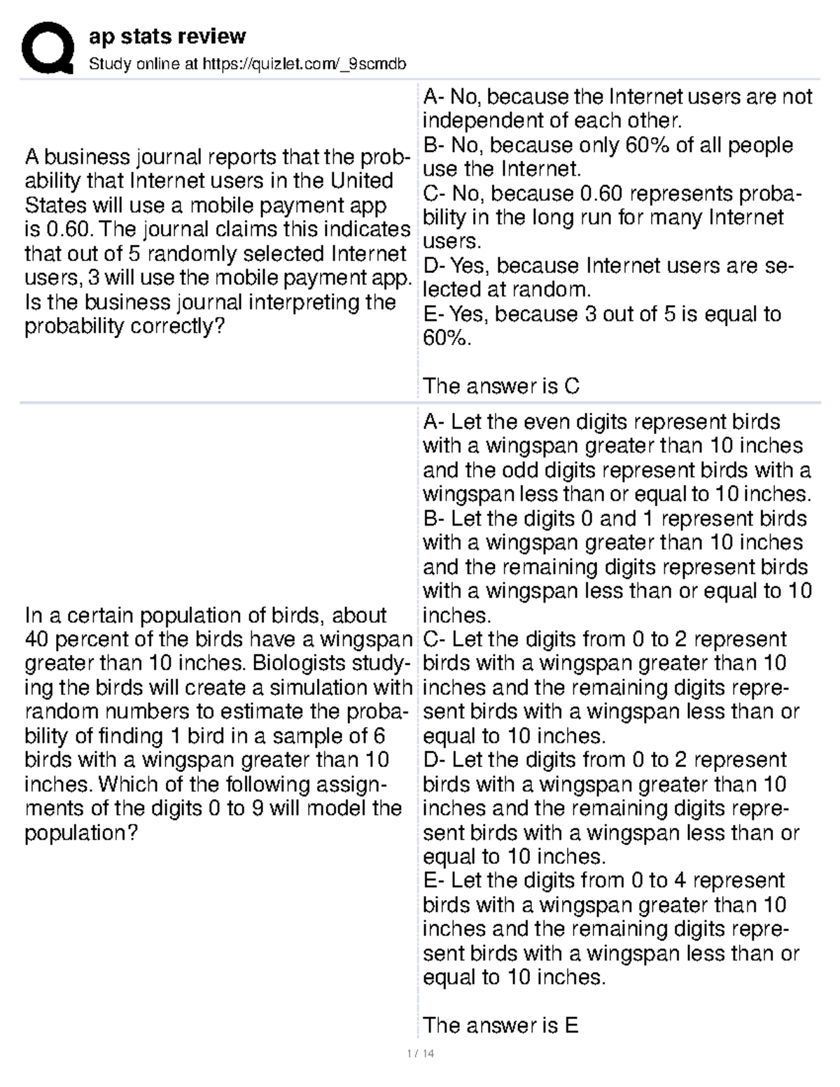 AP Stats Notation & Concepts Unit 4 Review - Key Insights and Solutions ...