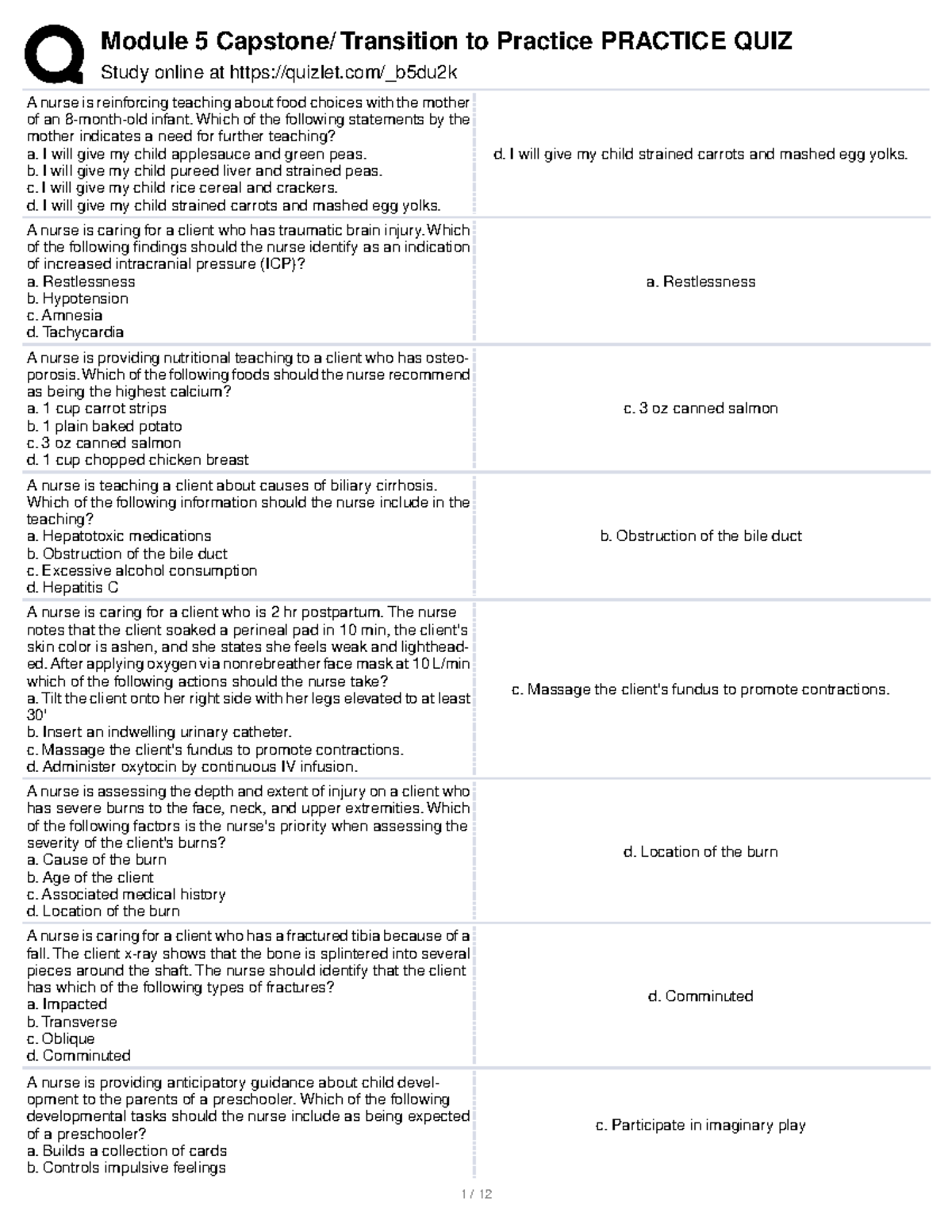 Module 5 ATI Nursing Capstone Practice Questions and Review - Studocu