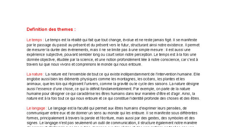 Definition philo term - Definition des themes : Le temps : Le temps est ...