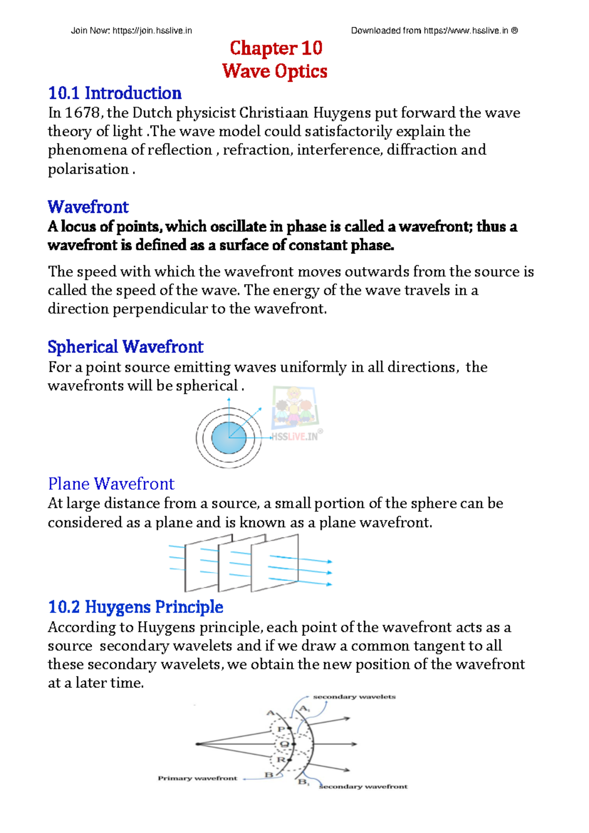 Wave Optics Class XII - detailed notes - Chapter 10 Wave Optics 10 ...