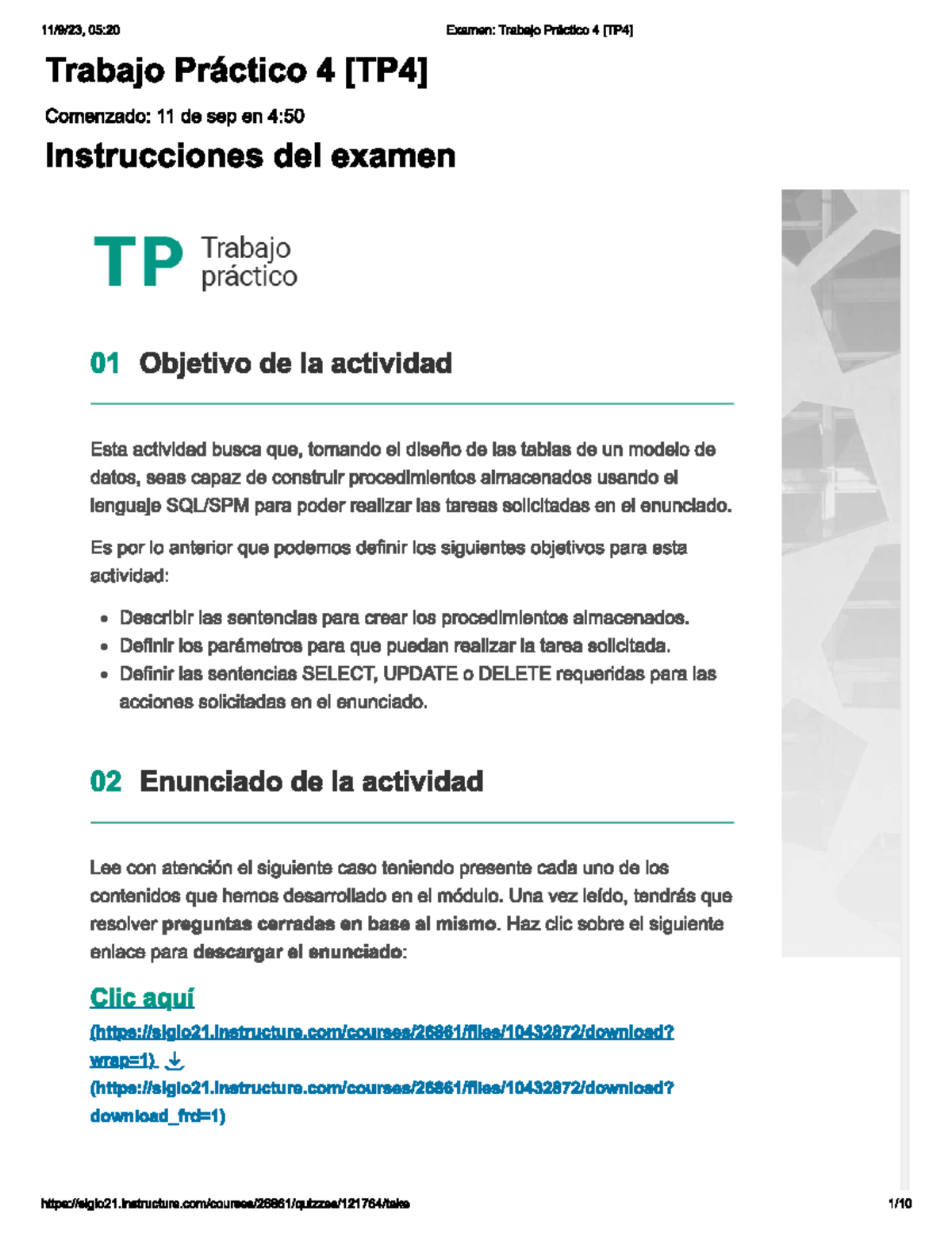 TP4 al [95%] Base de Datos 1 - Studocu
