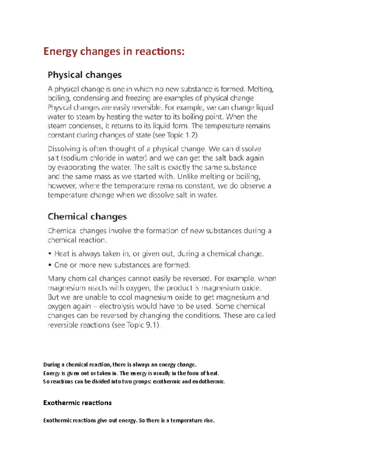 Energy Changes in Reactions: Exothermic & Endothermic Processes ...