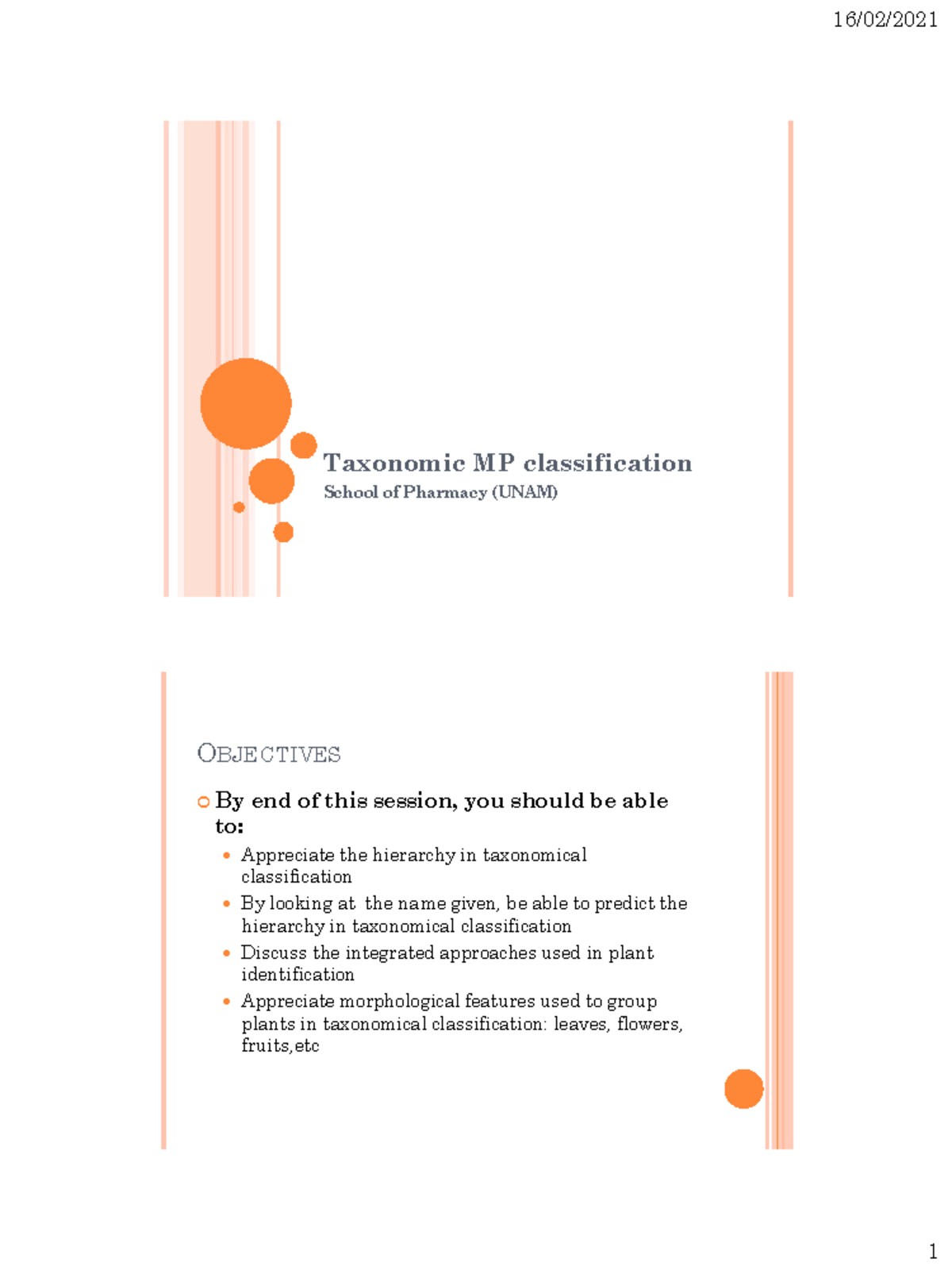 Session 3 taxonomical classification notes and summery - Taxonomic MP ...