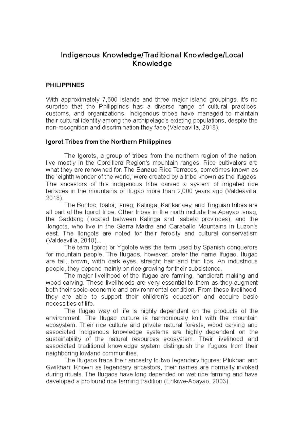 Indigenous Knowledge Systems: Focus on Philippine Tribes and Cultures ...