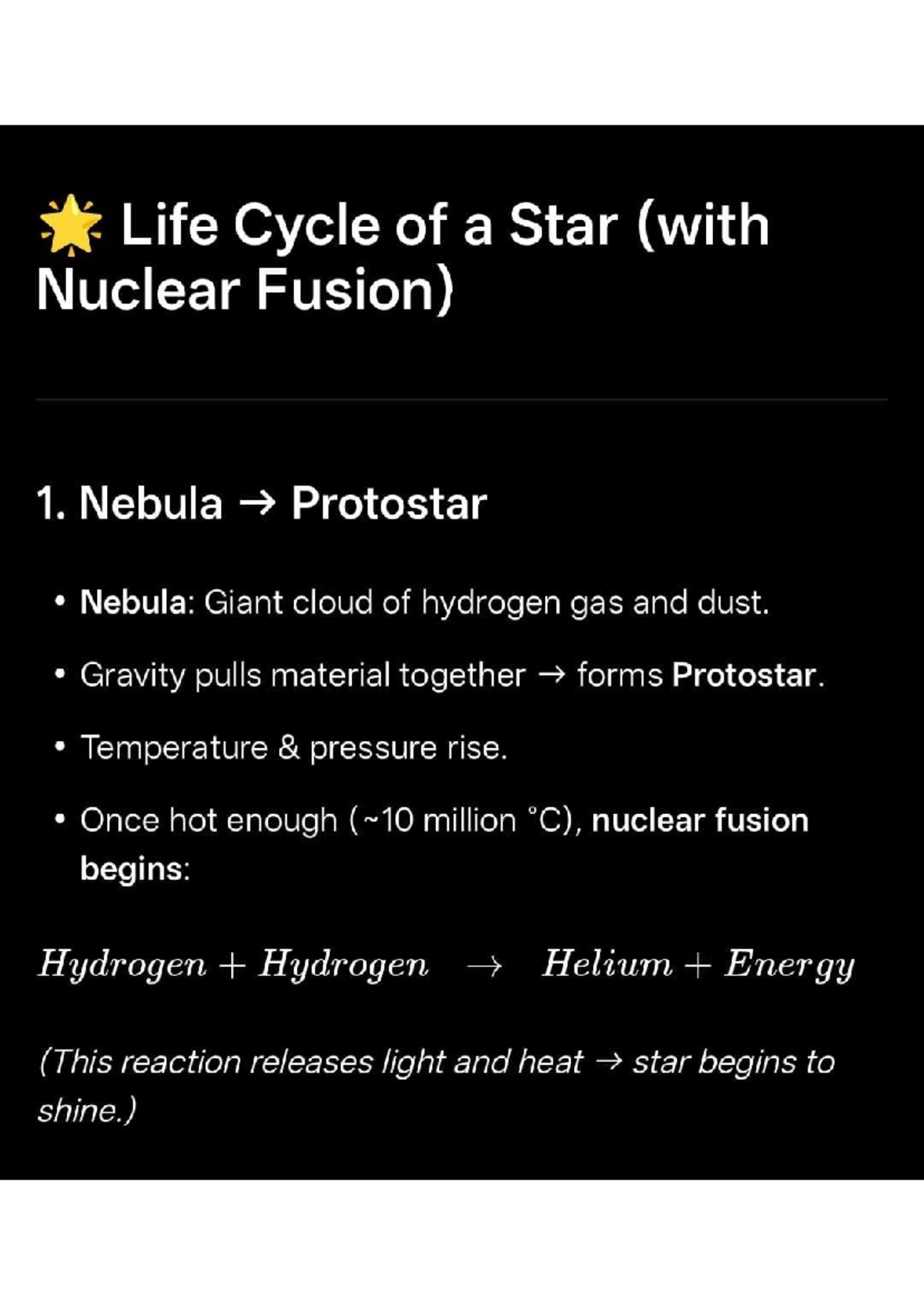 Life Cycle of a Star: From Nebula to Supernova (ASTR 101) - Studocu