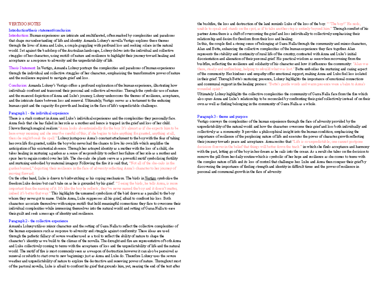 Vertigo Notes - Common Module - Google Docs - VERTIGO NOTES ...