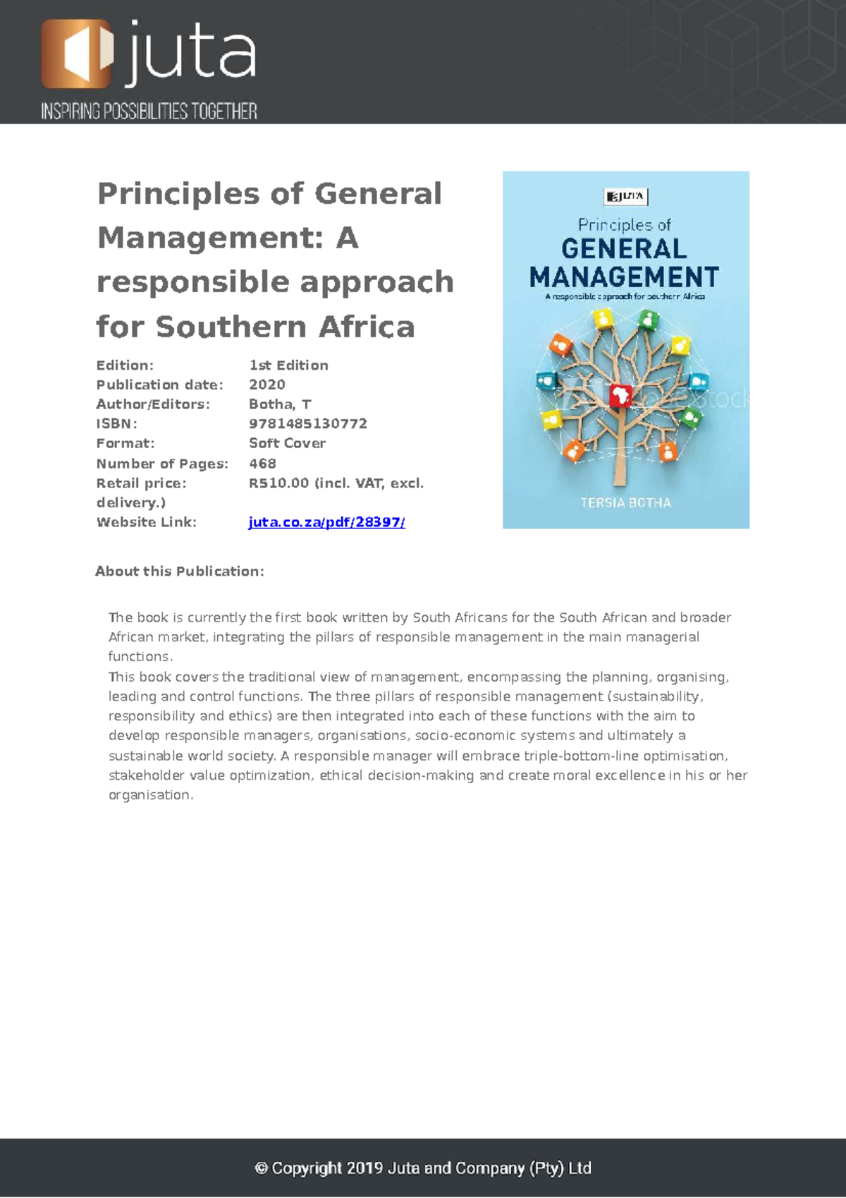 Principles of General Management: Responsible Approach for SA Edition ...